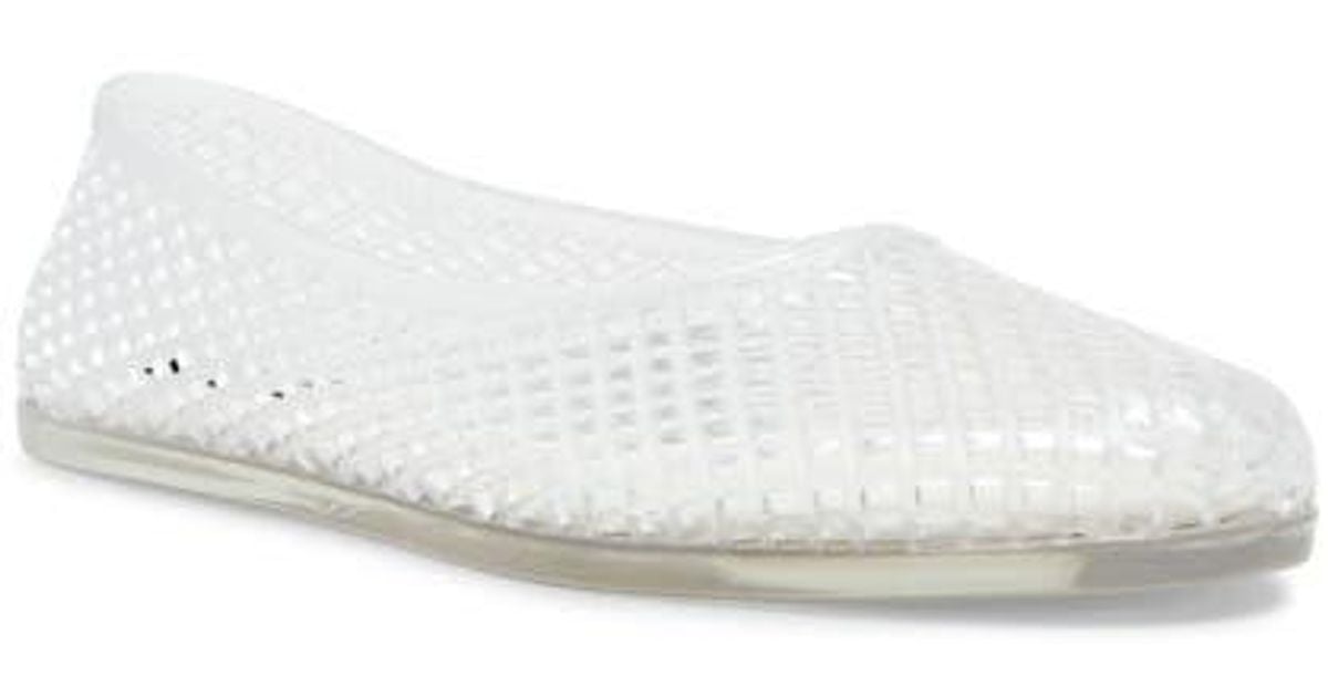 Steve Madden Gyzmo Perforated Jelly Flat in White | Lyst