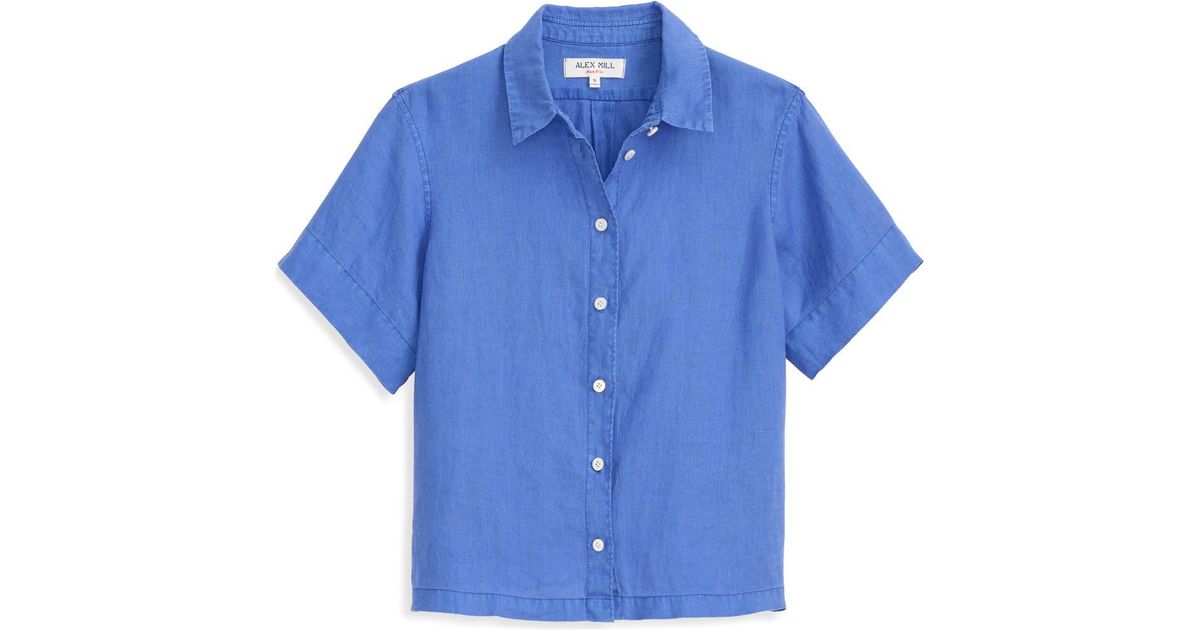 Alex Mill Maddie Linen Button-Up Shirt in Blue | Lyst