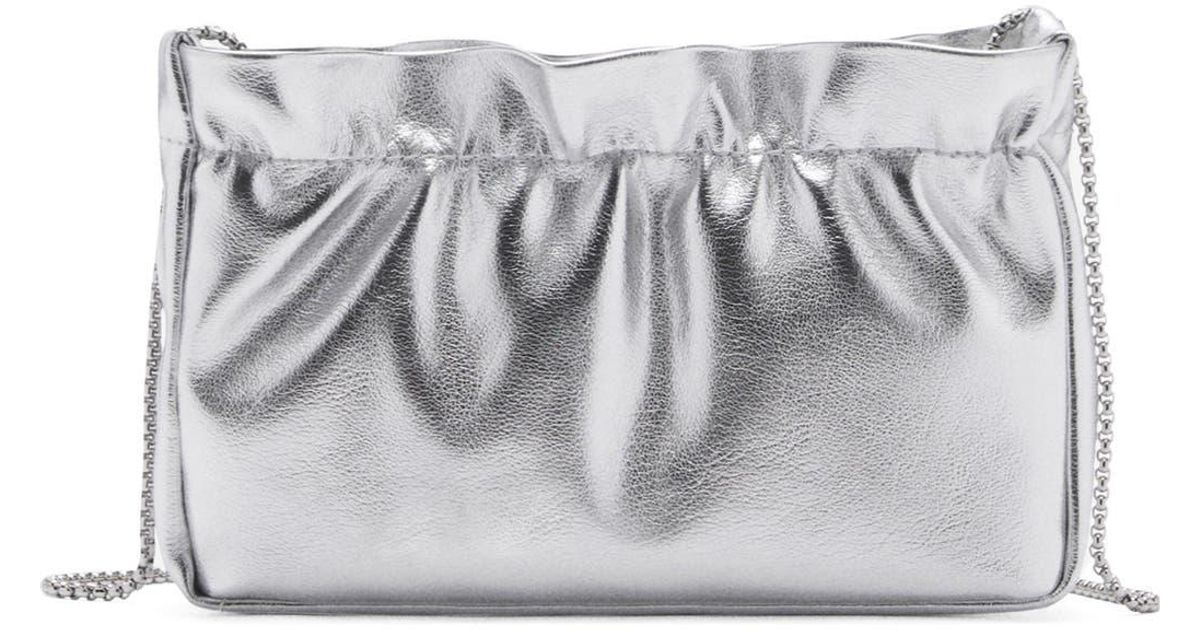 Mango Chain Strap Faux Leather Bag in Gray | Lyst