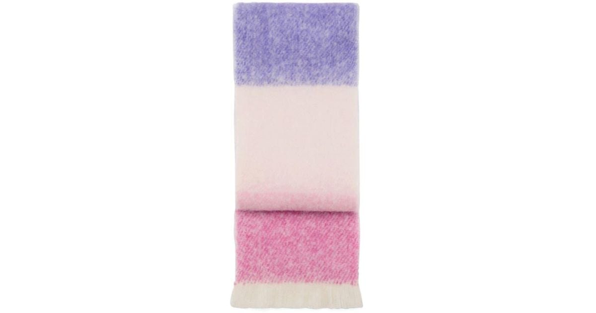 Mango Colorblock Fringe Scarf in Pink | Lyst