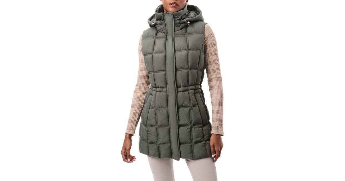 Bernardo Hooded Puffer Vest in Gray | Lyst Bernardo Hooded Puffer Vest in Gray | Lyst