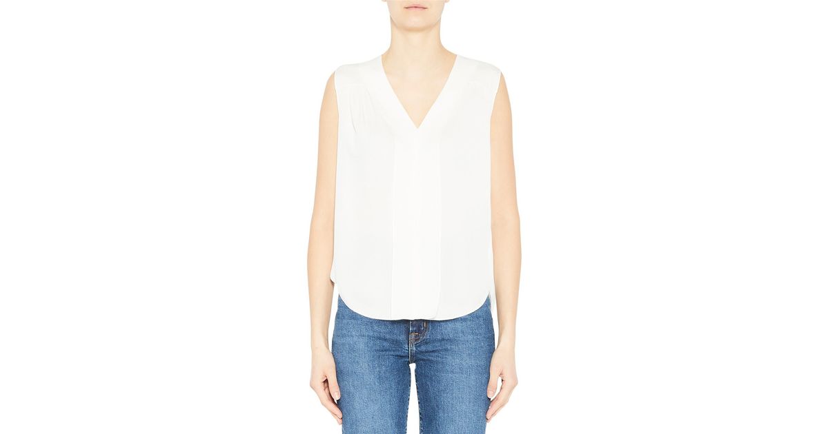 Theory V-overlay Tank in White | Lyst