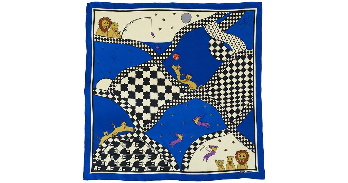 Lost Pattern Journey Silk Scarf By Shantall Lacayo in Blue | Lyst
