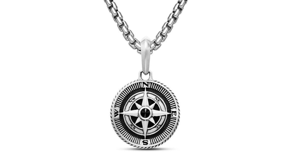 David Yurman Maritime Compass Amulet With Diamond in White for Men | Lyst