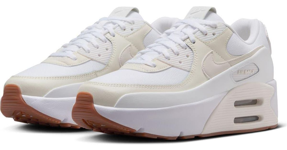 Nike Air Max 90 Lv8 Platform Sneaker in White | Lyst