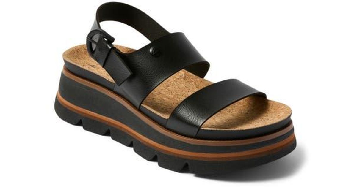 Reef Vista Luxe Liah Slingback Platform Sandal in Black | Lyst