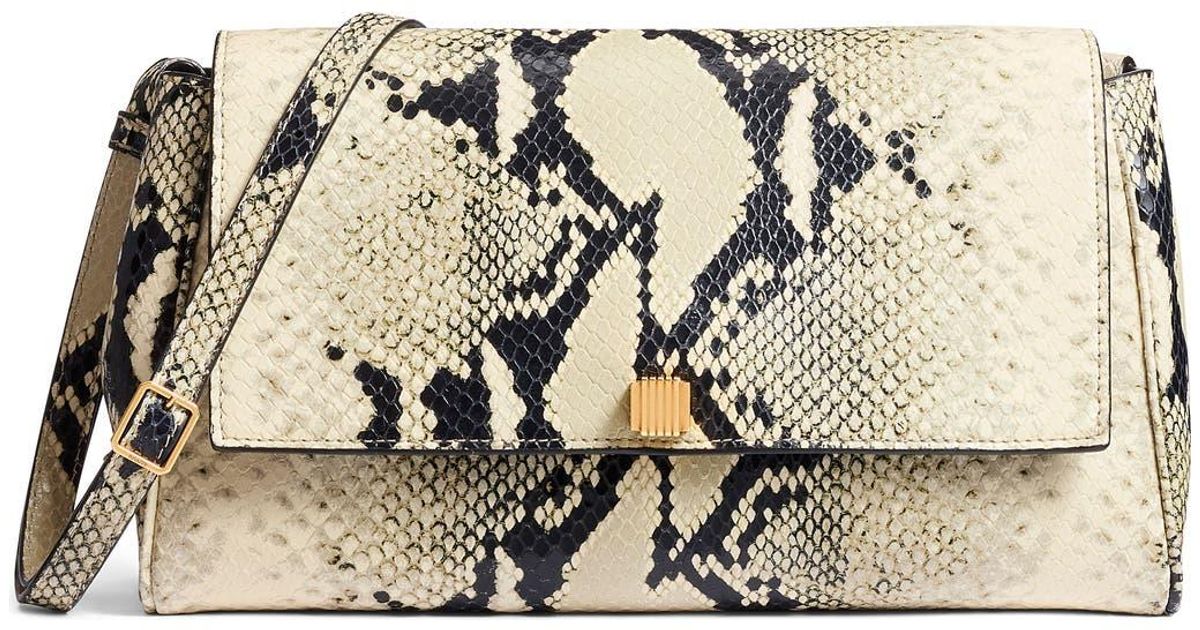 Khaite Audrey Python Print Leather Crossbody Bag in Metallic | Lyst