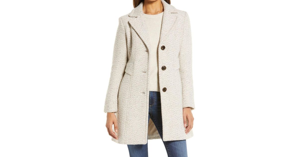 Gallery A-line Coat in Natural | Lyst