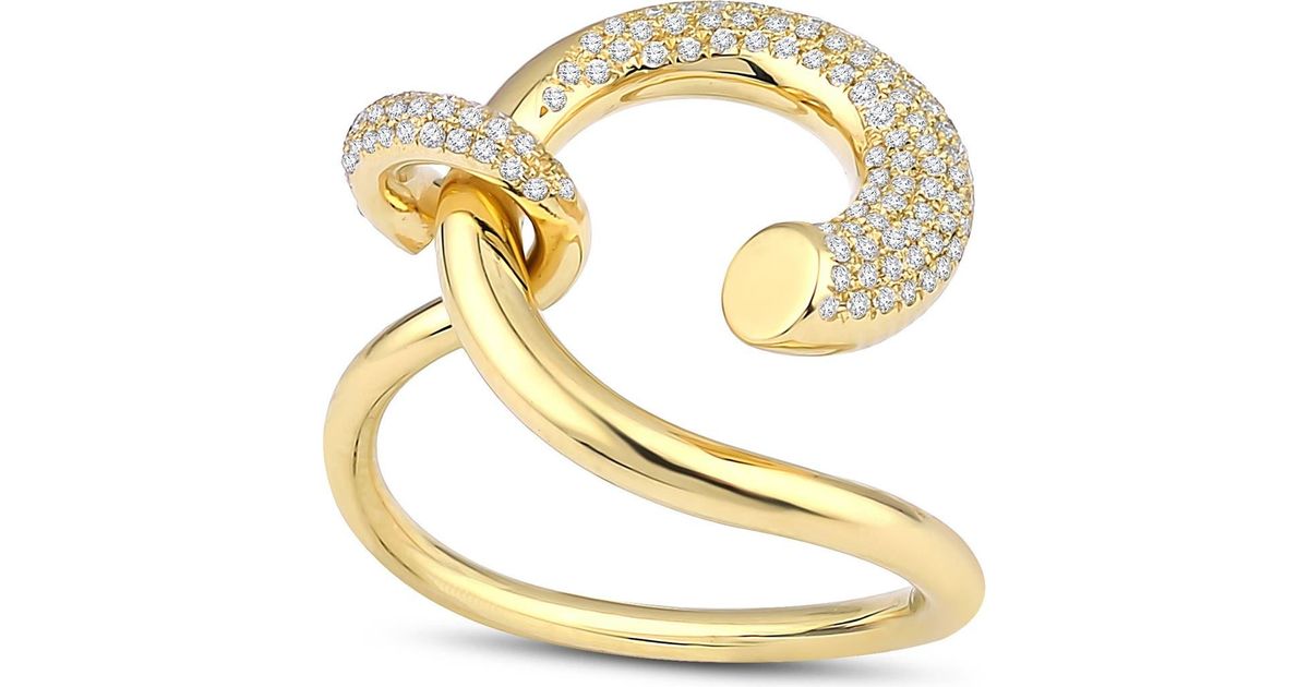 KLOTO Diamond Ring in Metallic | Lyst