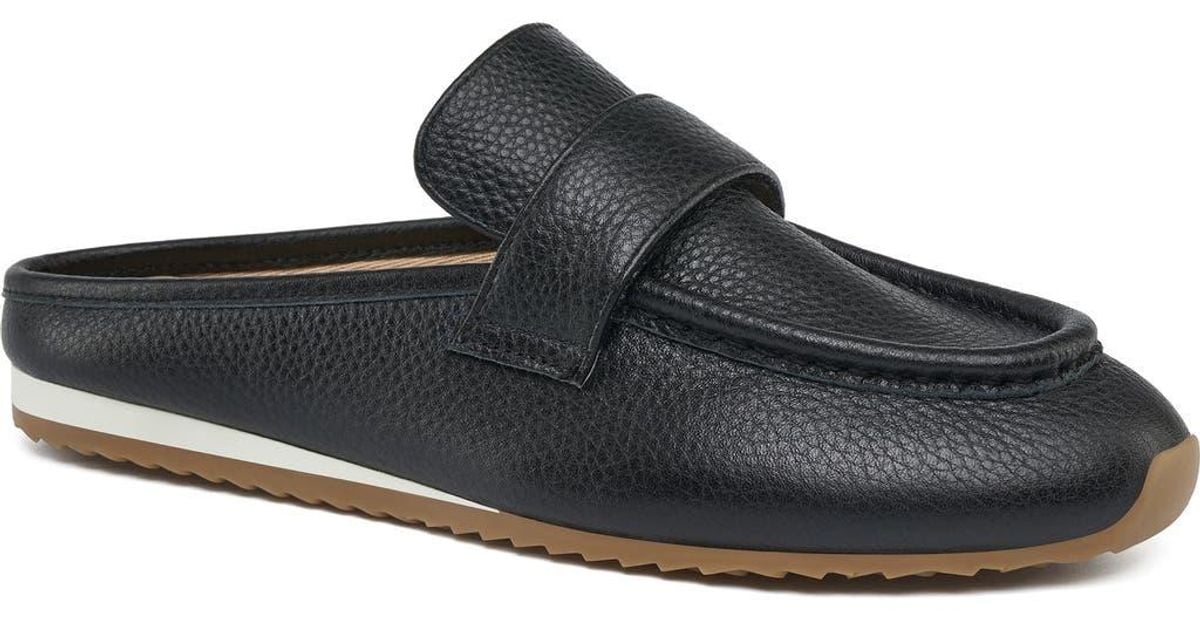 J/Slides Paula Leather Mule in Black | Lyst