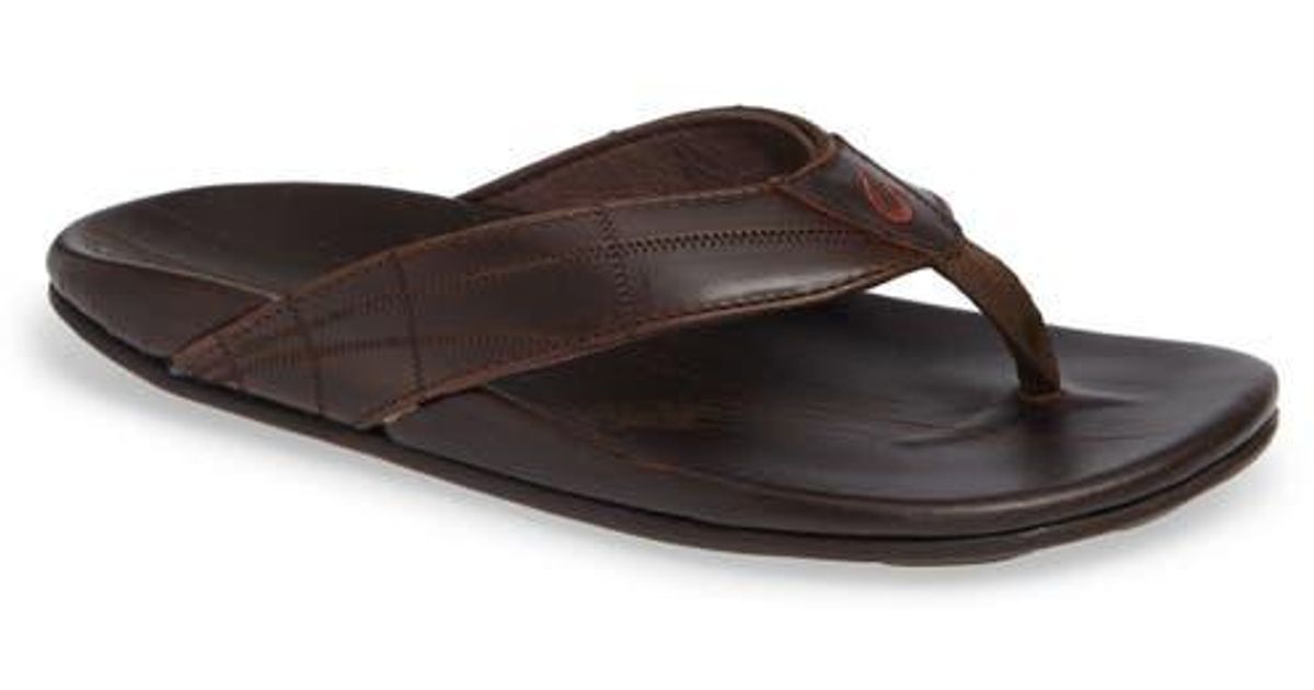 Olukai Hokule'A Kia Flip Flop in Brown for Men | Lyst