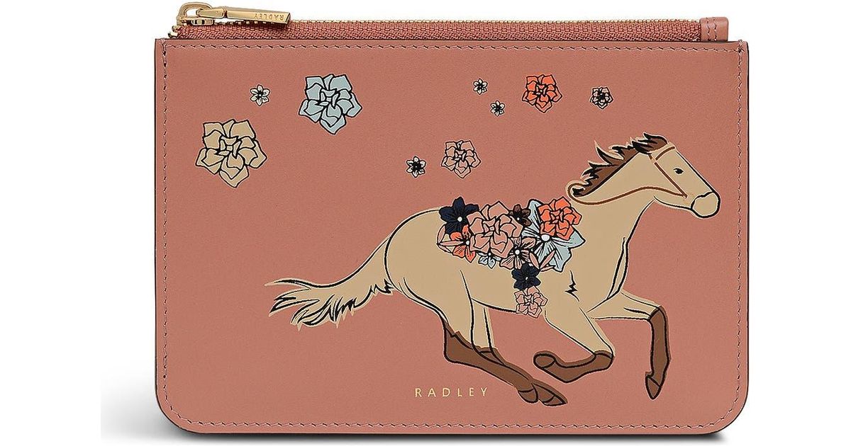 Radley Kentucky Derby Spring 2026 Horse Small Ziptop Coin Purse in Pink ...