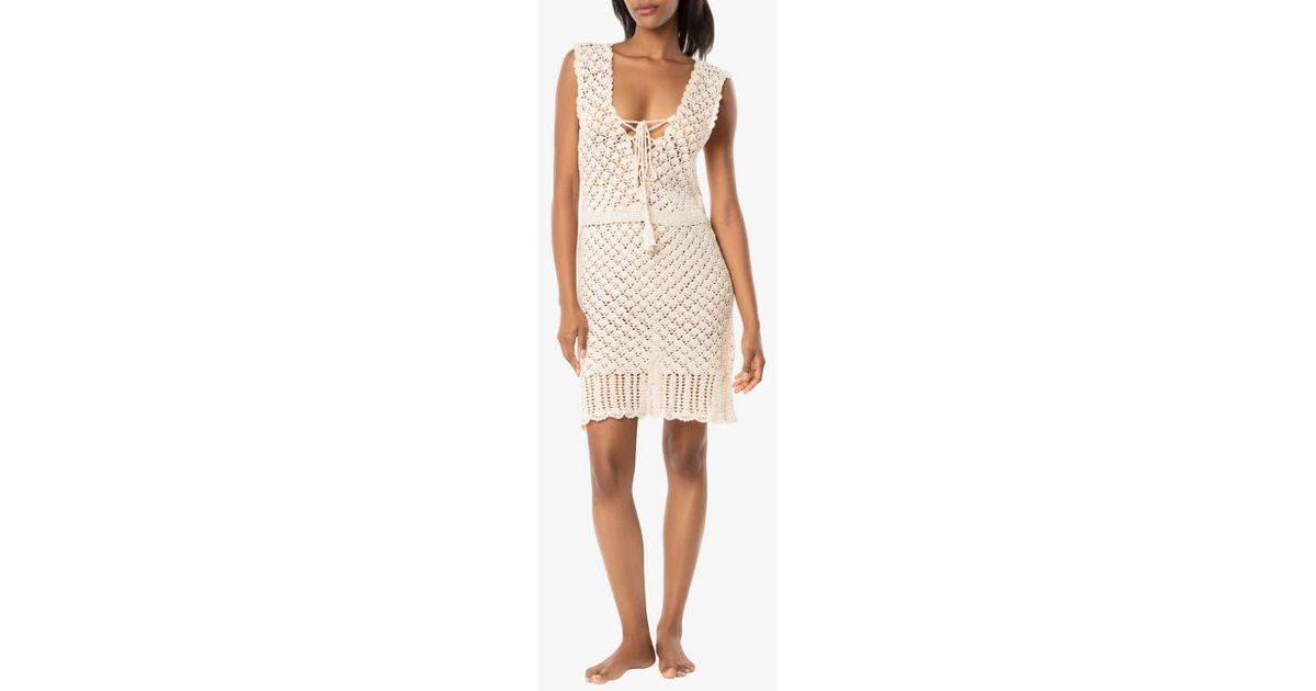 Helen Jon Valentina Crochet Dress in Natural | Lyst