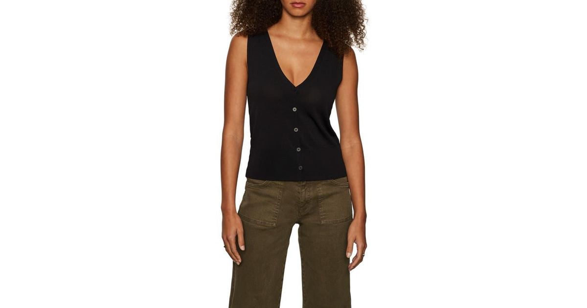 Sanctuary Button-Up Vest in Black | Lyst