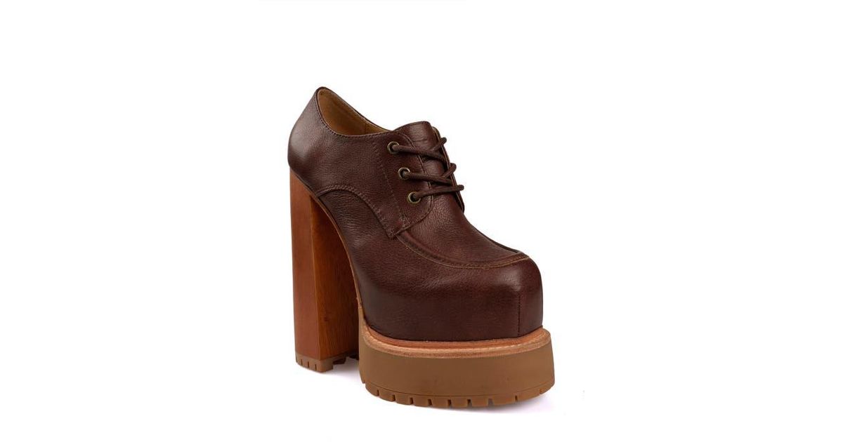 Zigi Tina Lace-Up Platform Shoe in Brown | Lyst