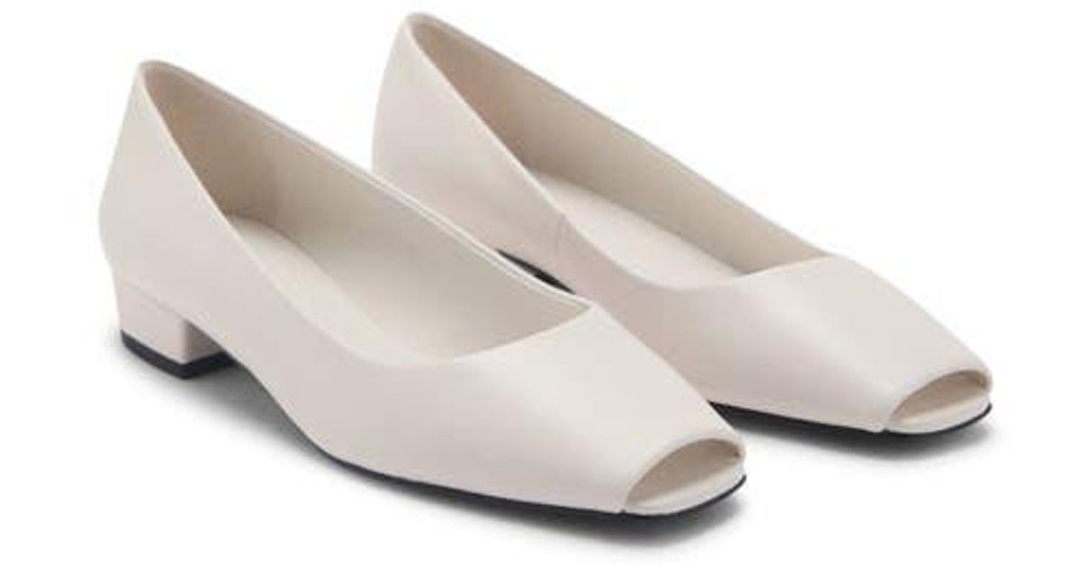 Mango Open Toe Pump in White | Lyst