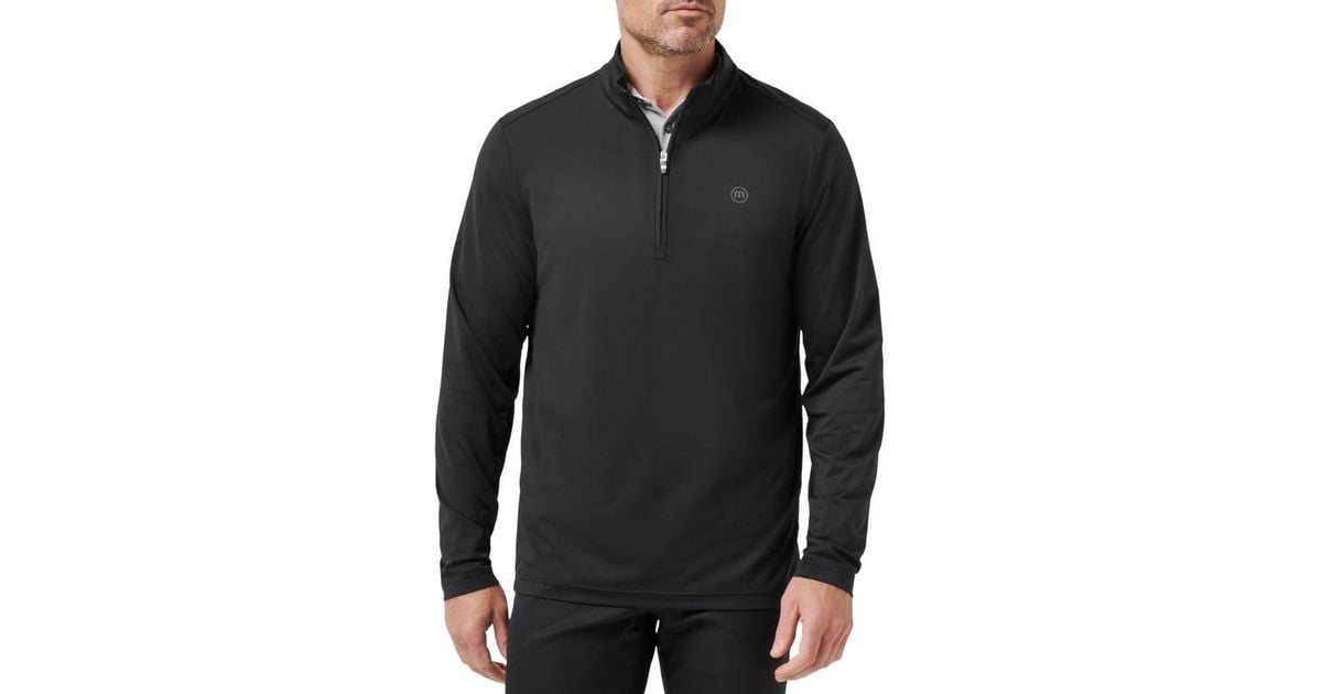 Travis Mathew Heater Pro Quarter Zip Pullover in Black for Men | Lyst