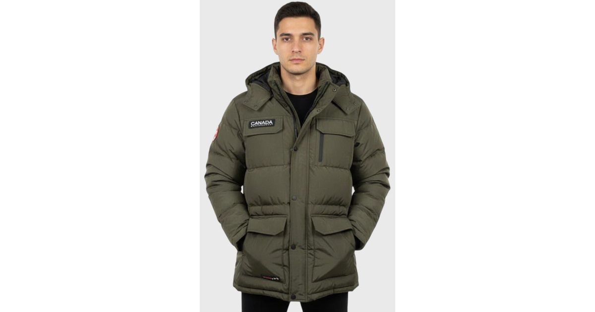 canada weather gear Heavyweight Hooded Puffer Jacket in Green for Men ...