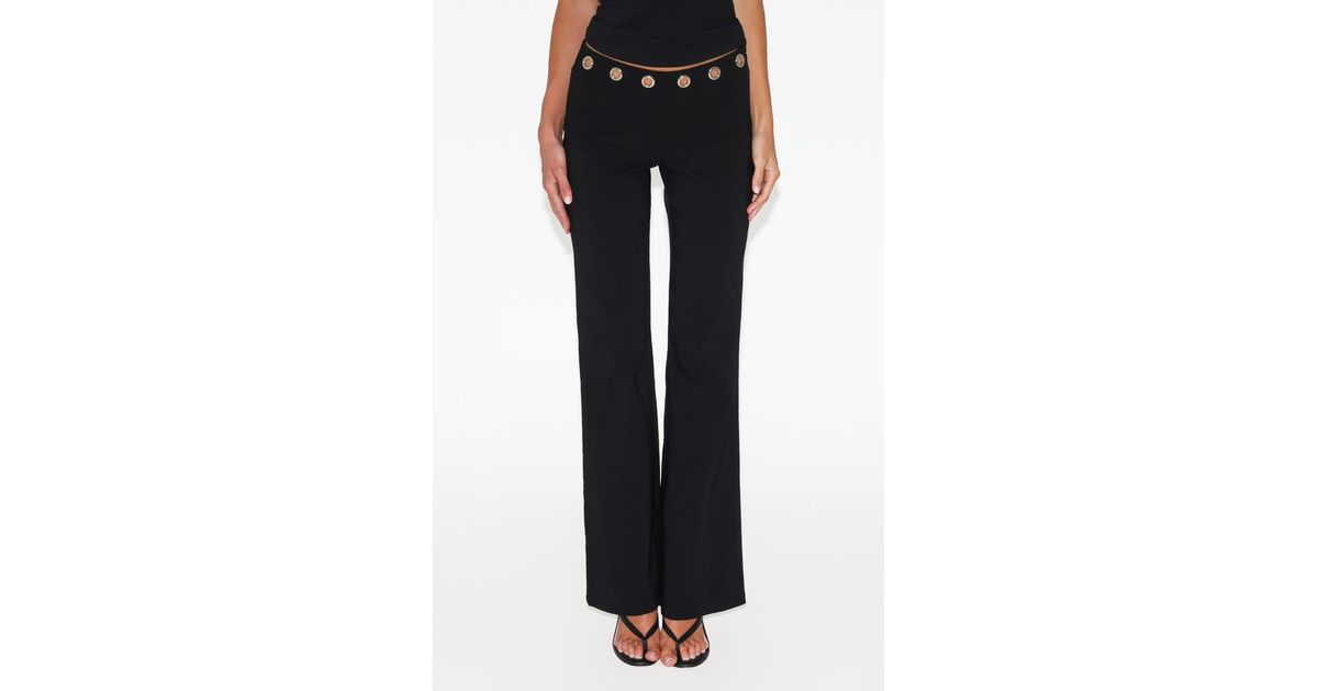 Tiger Mist Marren Low Rise Grommet Flare Pants in Black | Lyst