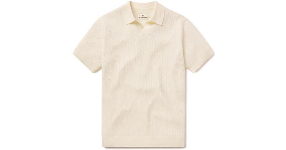 The Normal Brand Robles Textured Knit Polo in Natural for Men | Lyst