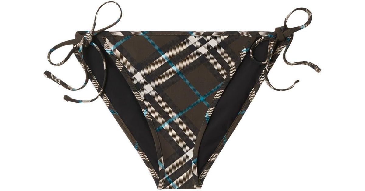 Burberry Check Bikini Briefs in Black | Lyst