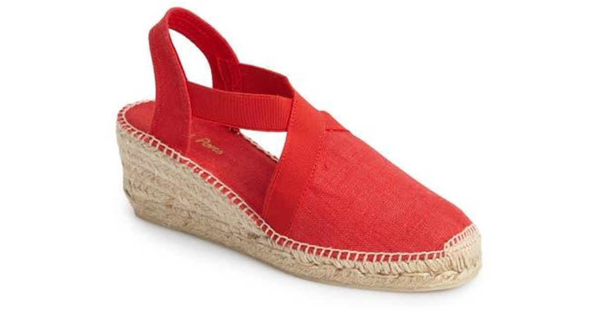 Toni Pons 'Ter' Slingback Espadrille Sandal in Red | Lyst