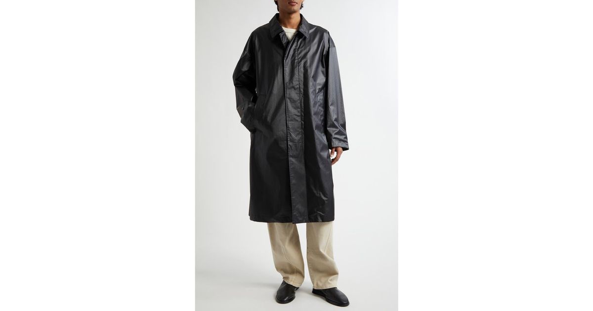 Lemaire Boxy Coated Water Repellent Rain Coat in Black for Men | Lyst