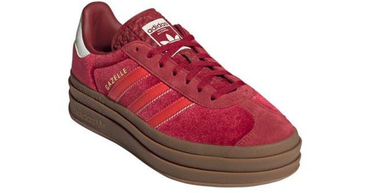 adidas Gazelle Bold Platform Sneaker in Red | Lyst