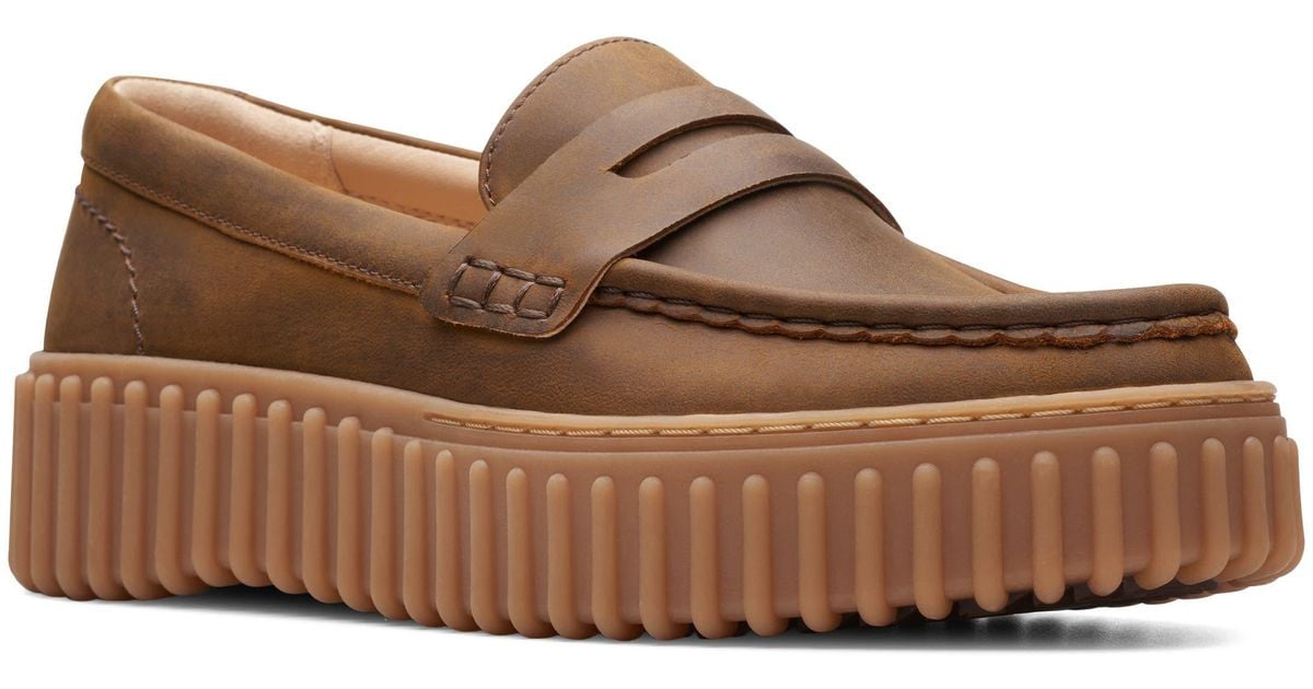 Clarks Clarks(r) Torhill Platform Penny Loafer in Brown | Lyst