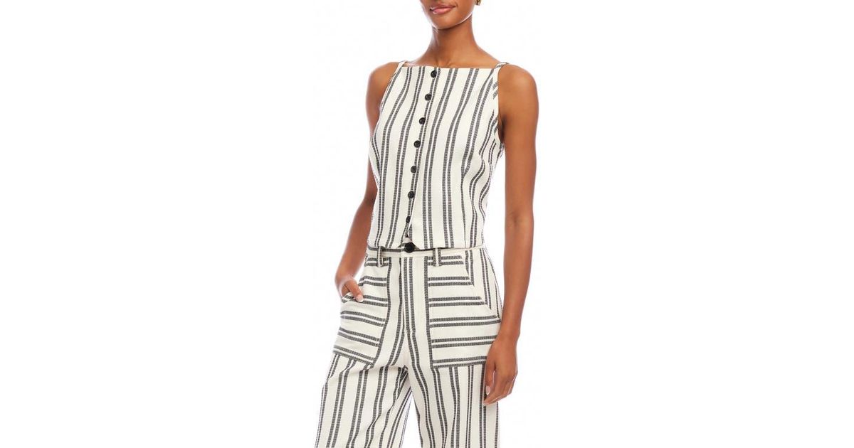 Fifteen Twenty Elis Cotton Button-Up Top in White | Lyst