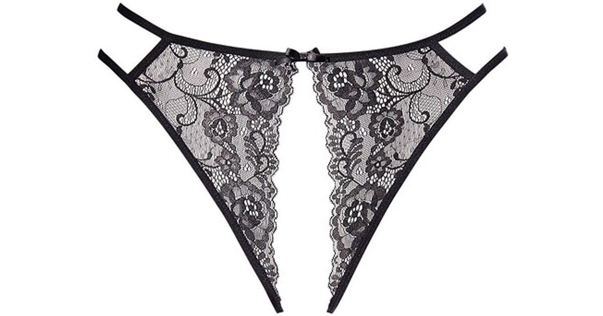 Lascana Lace Open Brief in Black | Lyst
