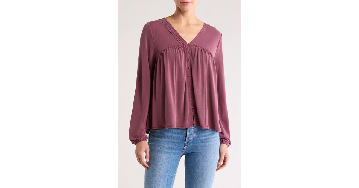 Lucky Brand Button & Loop Top in Red | Lyst