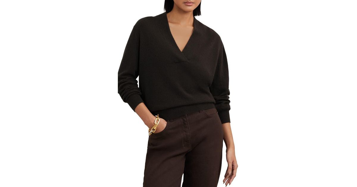 Reiss Mia Relaxed Fit Cashmere Blend Sweater in Black | Lyst