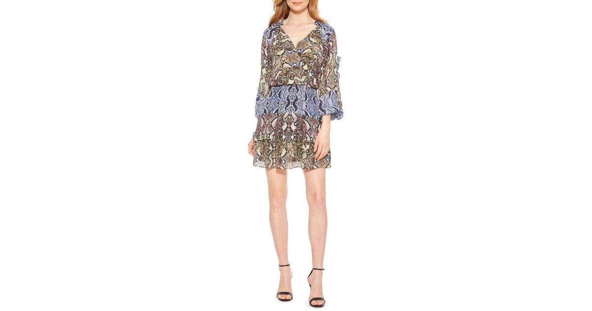 Parker Gladis Python Print Silk Georgette Minidress in Black | Lyst