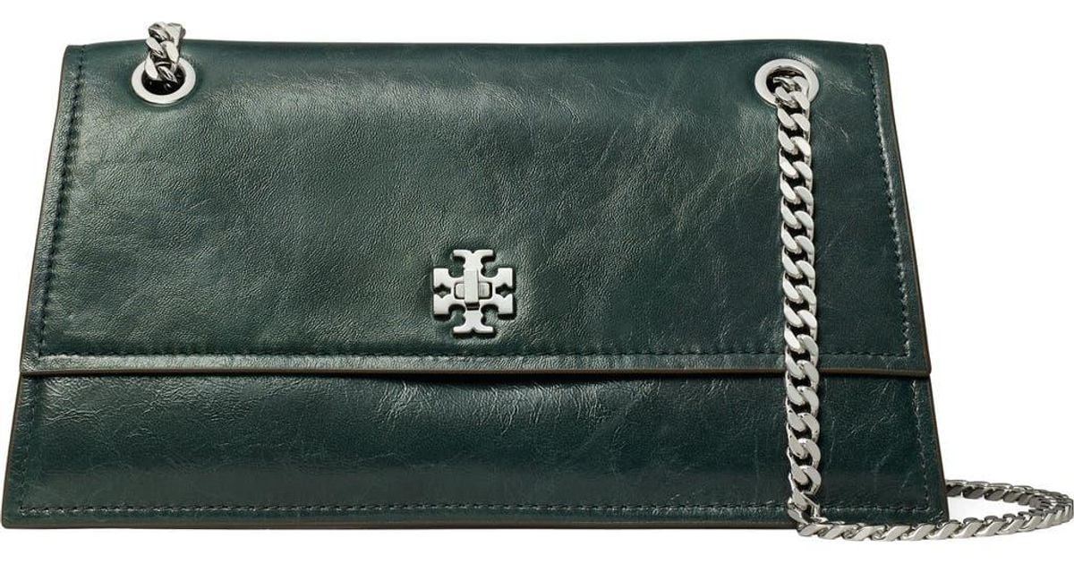 Tory Burch Kira Turnlock Leather Convertible Shoulder Bag in Green | Lyst