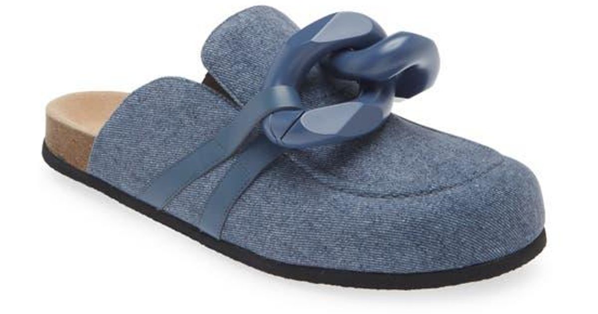 JW Anderson Chain Link Denim Loafer Mule in Blue | Lyst