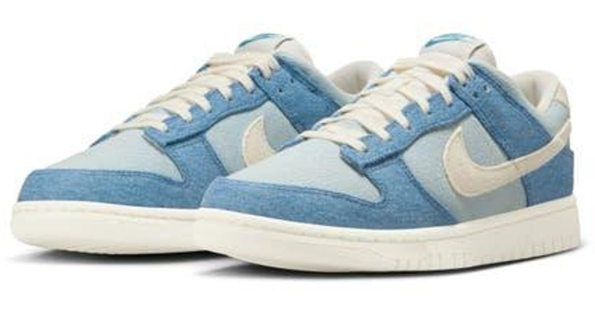 Nike Dunk Low Denim Basketball Sneaker in Blue | Lyst
