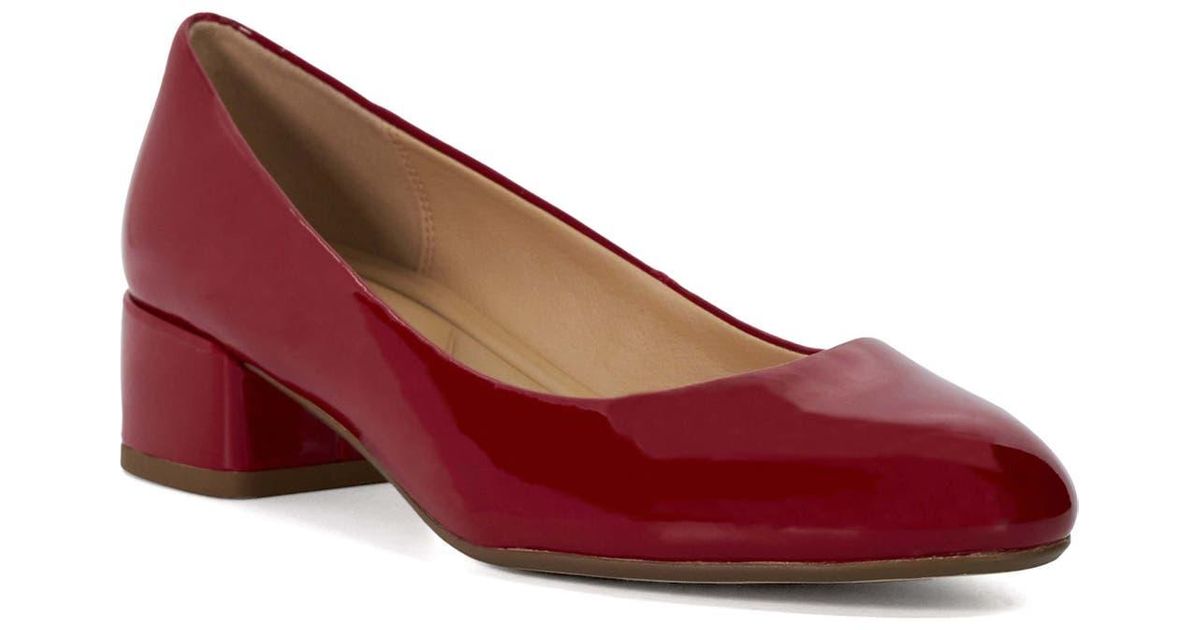 Dune Bracket Almond Toe Pump in Red | Lyst