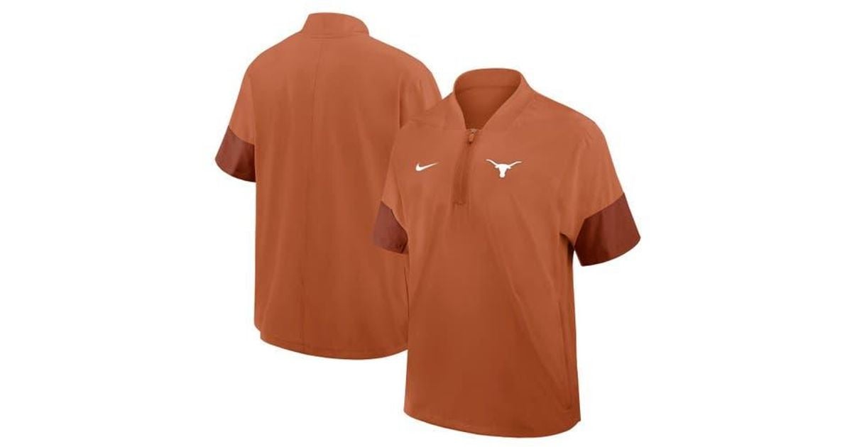 Nike Texas Longhorns 2025 Sideline Short Sleeve Quarter-Zip Coach Jacket in Brown for Men | Lyst