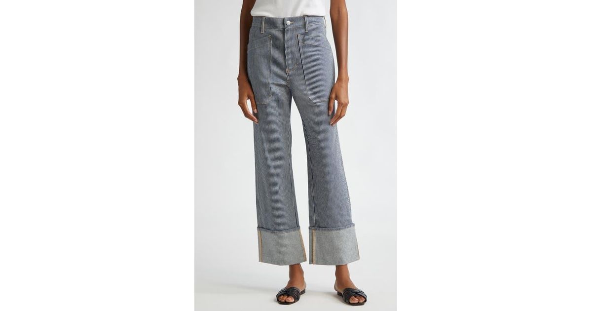 Veronica Beard Dylan High Rise Straight Leg Jean in Gray | Lyst