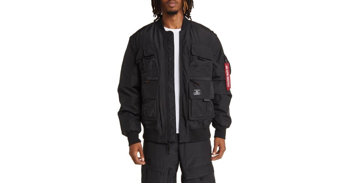 Alpha Industries Convertible Flight Jacket in Black for Men | Lyst