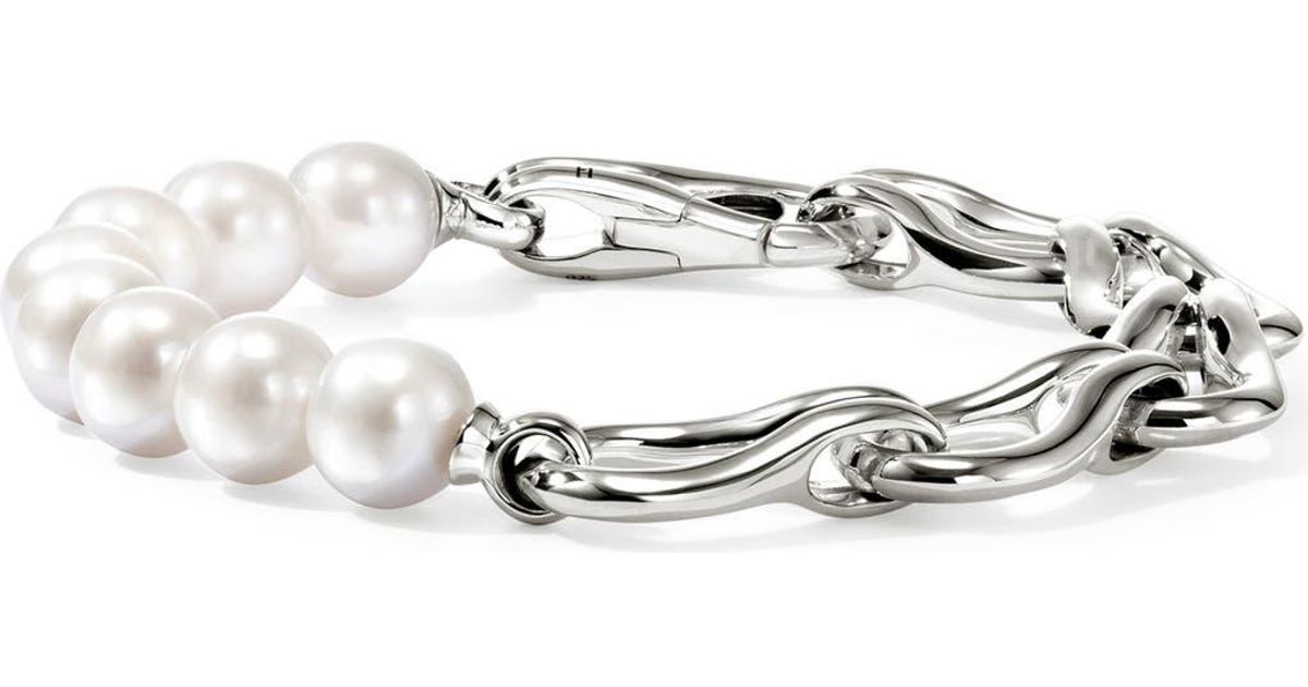 John Hardy Surf Bracelet, Pearls, 10.5Mm in Metallic | Lyst