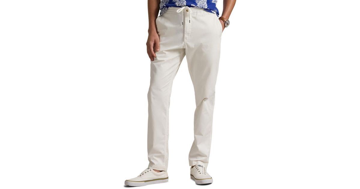 Polo Ralph Lauren Prepster Stretch Cotton Twill Chinos in Natural for Men | Lyst