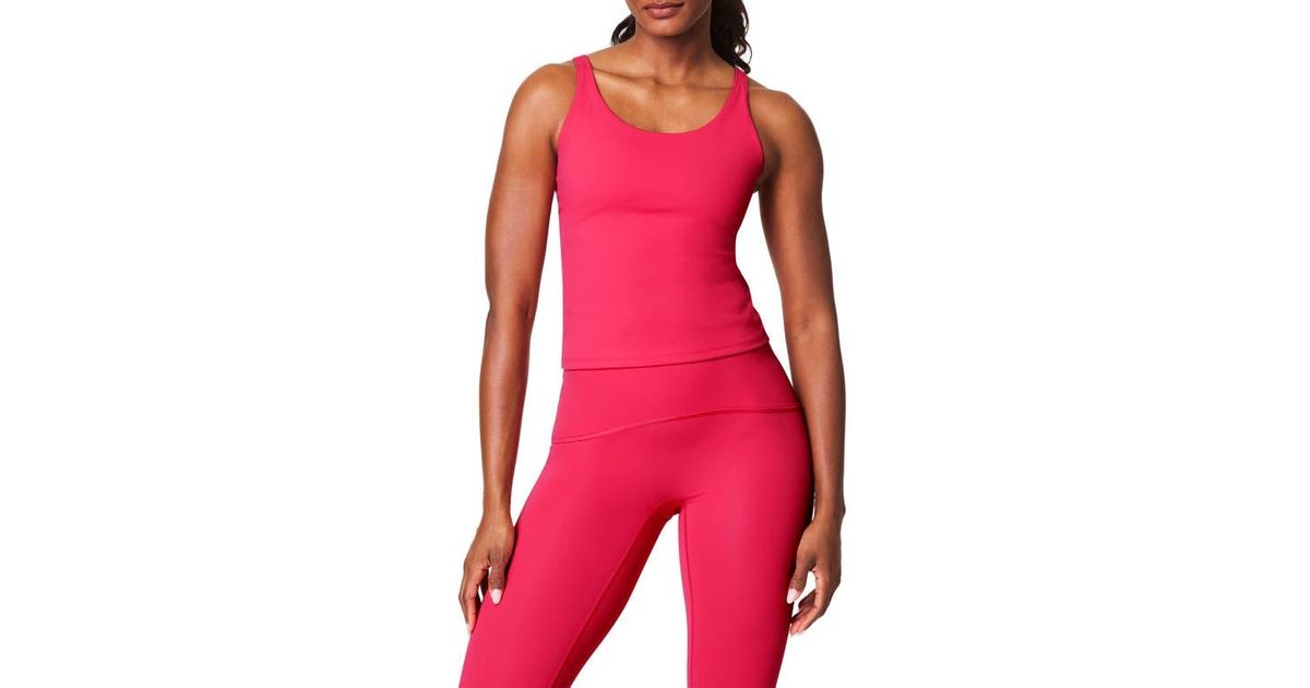 Spanx Power Boost Shelf Bra Tank in Red | Lyst