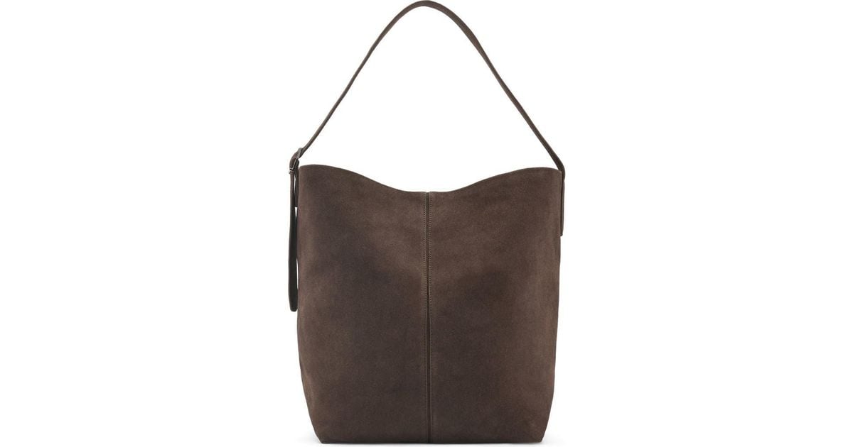 Mango Suede Shopper Bag in Brown | Lyst