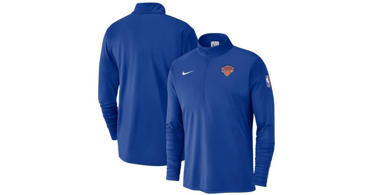 Nike New York Knicks 2024/25 Courtside Performance Half-Zip Top in Blue ...