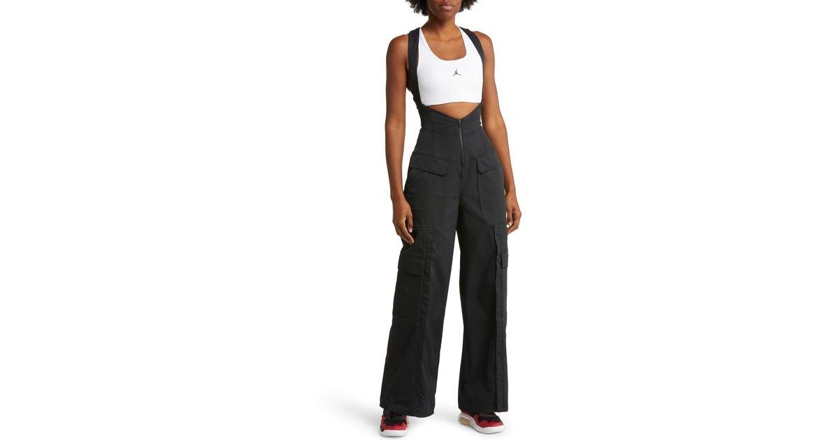 Nike 23 Engineered Chicago Corset Cutout Overalls in Black | Lyst