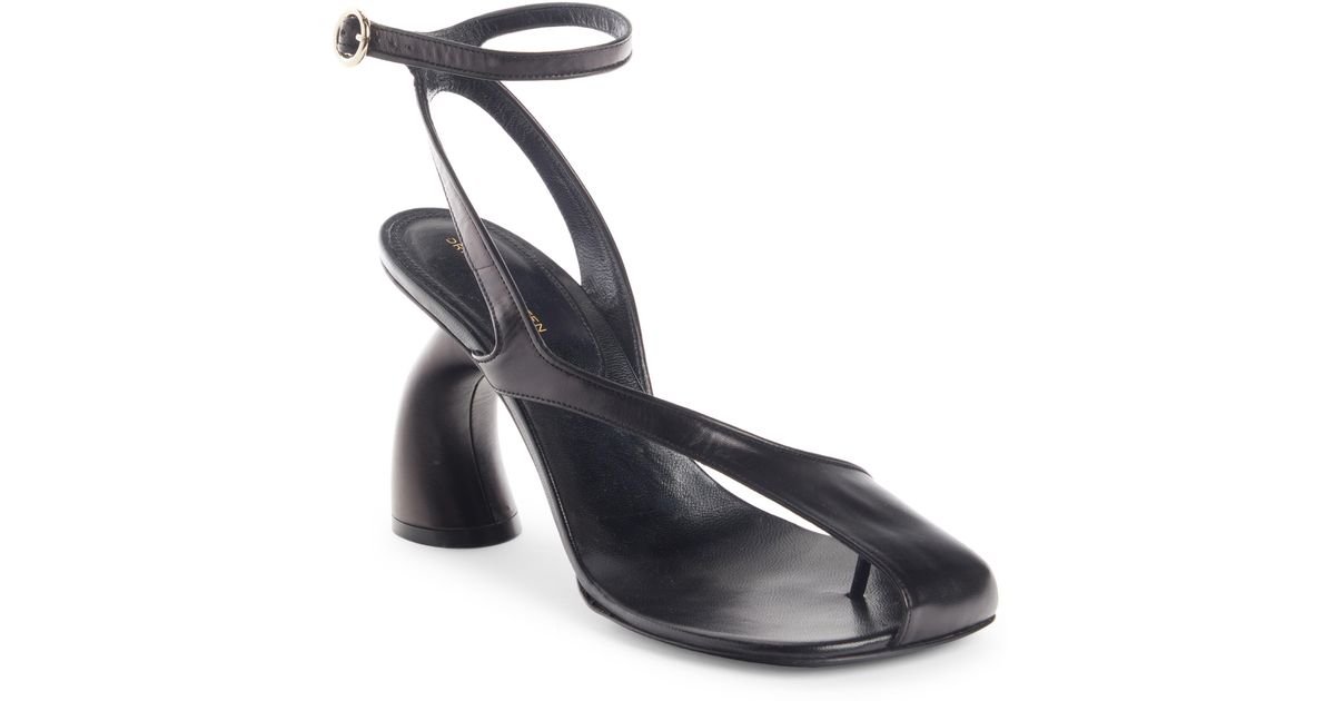 Dries Van Noten Asymmetric Pirate Sandal in Black | Lyst