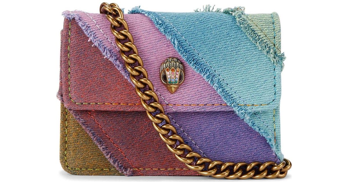 Kurt Geiger Micro Kensington Denim Crossbody Bag in Blue | Lyst