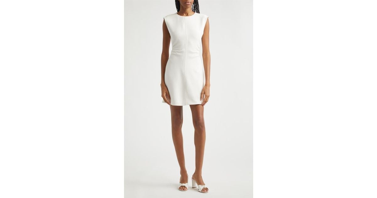 Veronica Beard Imara Ruched Sleeveless Minidress in White | Lyst